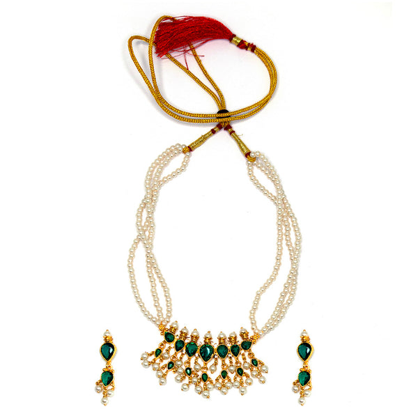 Green Pendant Tanmani Set – Kalapuri